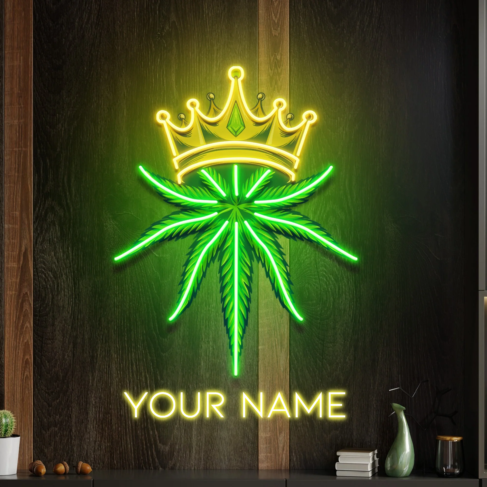 Custom King Marijuana or Weed Logo Artwork Led Neon Sign Light – The MB ...